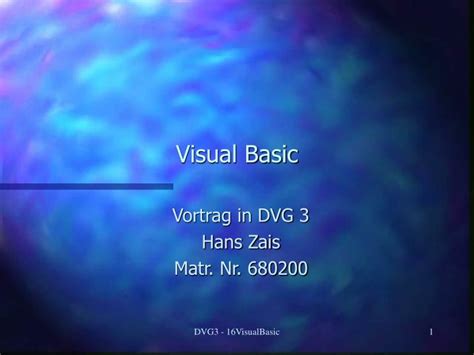 Ppt Visual Basic Powerpoint Presentation Free Download Id5681216