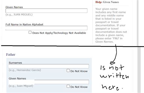 Given Name And Middle Name National Visa Center Dept Of State