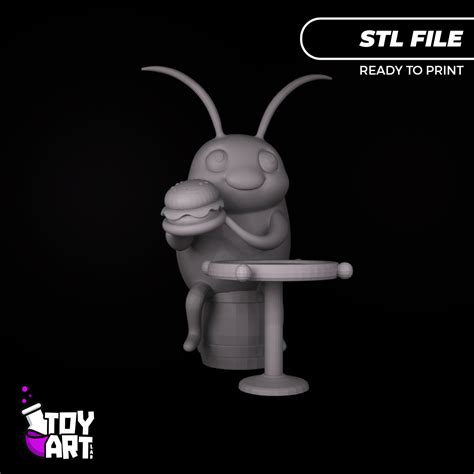 🪳 Cockroach Eating Burger Meme Stl Spongebob Fanart 3d Print・ Stl