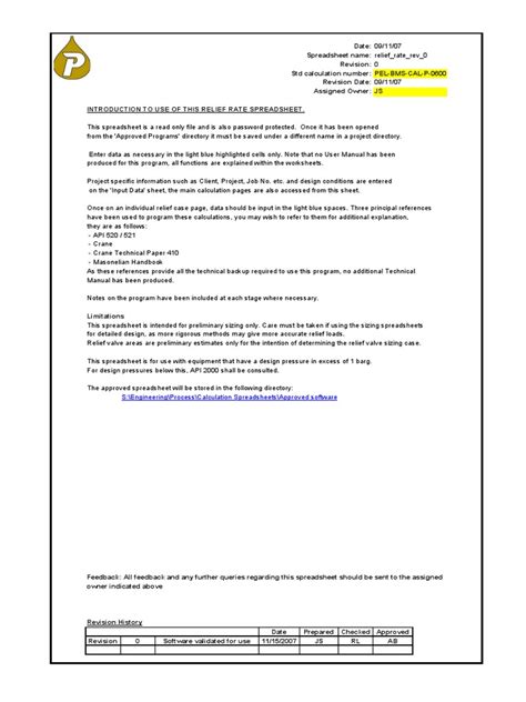 Psv Blocked Fire Relief Valve Cases Download Free Pdf Spreadsheet Valve