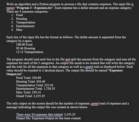 Solved Write An Algorithm And A Python Program To Process A