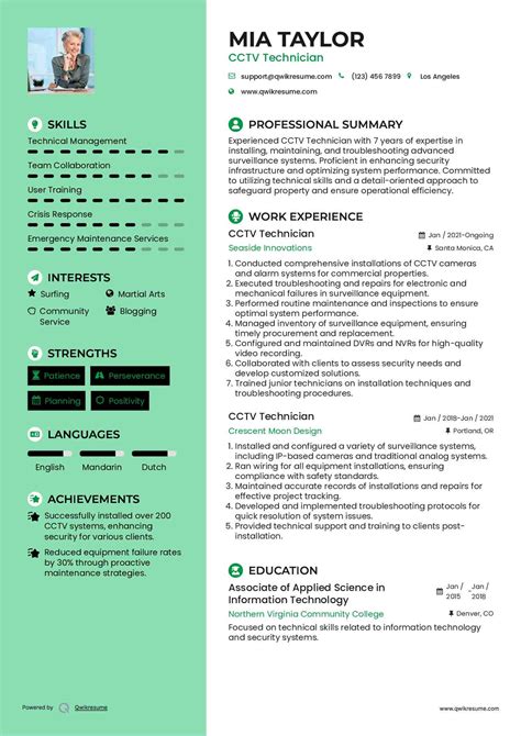 10 Cctv Technician Resume Samples And Templates For 2025