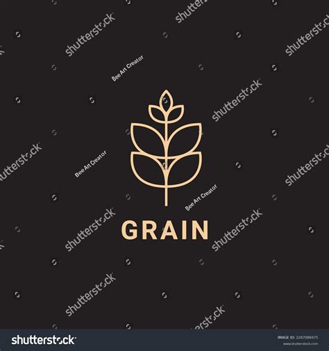 Grain Logo Vector Simple Black Background Stock Vector Royalty Free