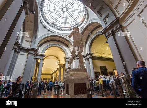 Florence Italy October 24 2015 Michelangelo David Statue In Accademia October 24 2015 In