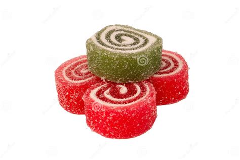Jelly Sweet Candy Roll Isolated On A White Background Marmalade Candy