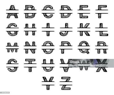 문자 이름 모노그램 세트입니다 벡터 타이포그래피 낙서 디자인 0명에 대한 스톡 벡터 아트 및 기타 이미지 0명 개성 개념 개체 그룹 Istock