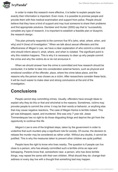 Sex Offender Registration And Notification 1636 Words Research Paper Example