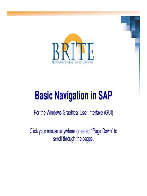 Pdf Super User Basic Navigation In Sap Windows 12 05 07 Dokumentips