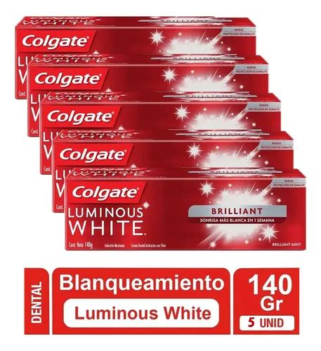 X5 Colgate Pasta Dental Luminous White Brilliant 140g Cuotas Sin Interés