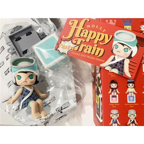 海女綠 盲盒特價 開心火車大派對系列系列 Molly 盒玩 火車 派對 Molly 茉莉 海女 小火車 蝦皮購物