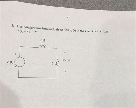 Solved Use Fourier Transform Analysis To Find Vo In The Chegg