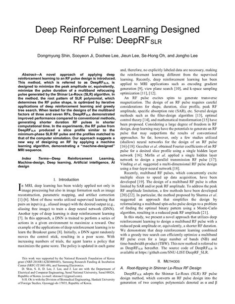Deep Reinforcement Learning Designed Rf Pulse Deeprf Slr Deepai