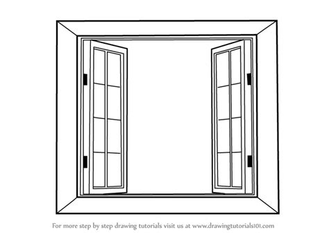 Learn How To Draw Wooden Windows Furniture Step By Step Drawing