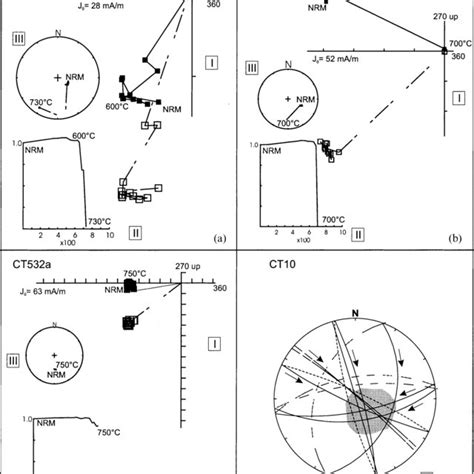 Representative Thermal Demagnetization Results Of Some Specimens From