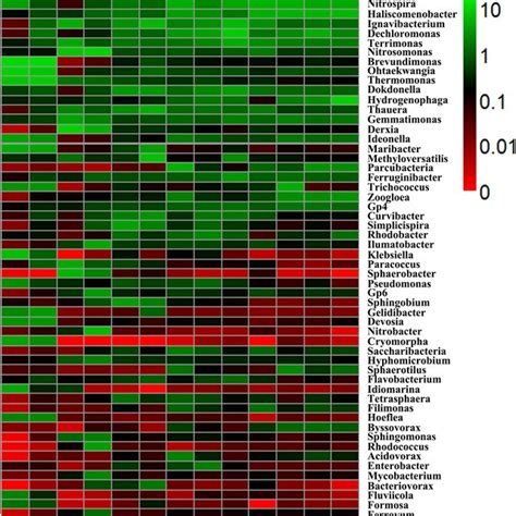Heatmap Of The Relative Abundance Of Bacterial Genera In All Samples