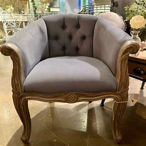 Stol I Klassisk Fransk Stil Stol I Velour Grå Diversum