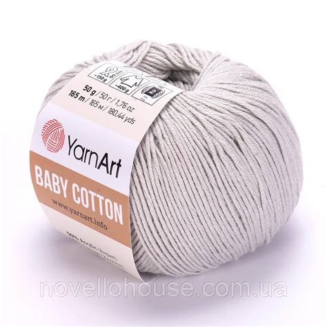 YarnArt BABY COTTON (Бейбі Котон) № 451 сірий (Пряжа напівбавовна ...
