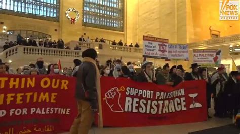 Pro Palestinian Activists March To Major Nyc Transportation Hubs