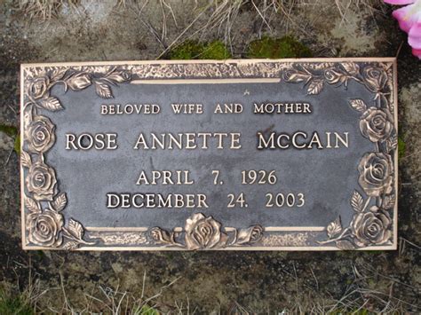 Rose Annette Mccain 1926 2003 Find A Grave Memorial