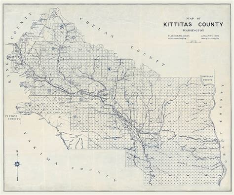 1916 Map Of Kittitas County Washington Etsy