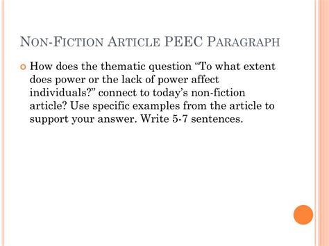 Ppt Non Fiction Article Peec Paragraph Powerpoint Presentation Free
