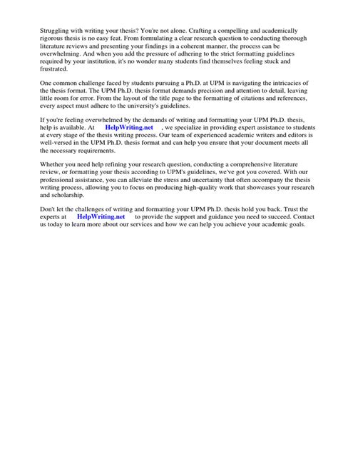 Upm Phd Thesis Format Download Free Pdf Thesis Citation