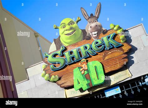 Shrek 4d Logo Sign Outside The Shrek 4d Cinema Experience At Universal