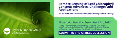 Call For Papers Cjrs Special Collection Remote Sensing Of Leaf