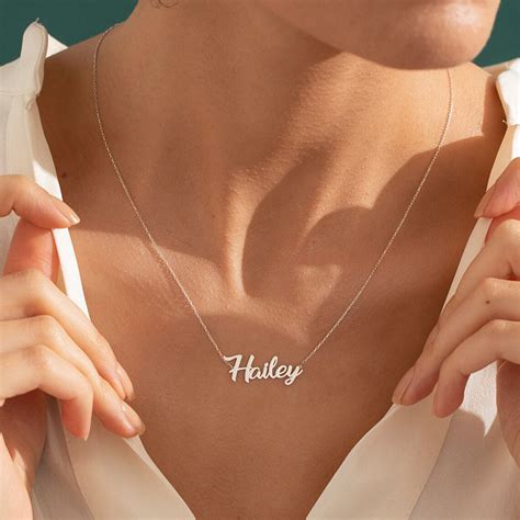 Sterling Silver Personalized Name Pendant Necklace Romanticwork