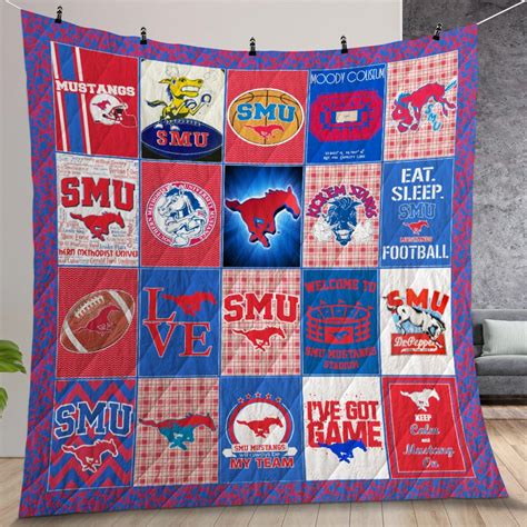 Ncaa Smu Mustangs Quilt T For Christmas Birthday Thanksgiving
