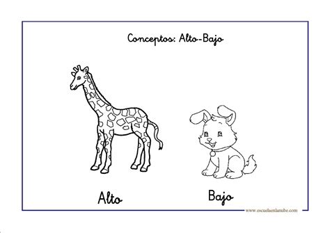 Fichas De Infantil Conceptos Opuestos Alto Bajo