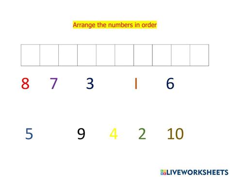 Numbers In Order 1 10 Worksheet Live Worksheets