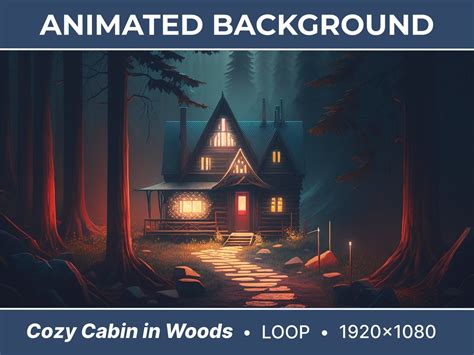 Animated Virtual Background Cozy Cabin In Foggy Woods Looped Vtuber