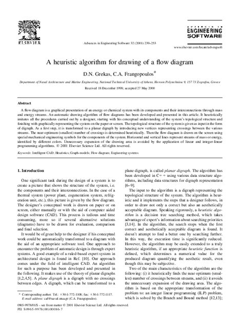 Pdf A Heuristic Algorithm For Drawing Of A Flow Diagram Christos