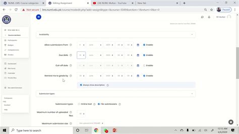 How To Upload Assignment Task For Students On Lms Numl Youtube