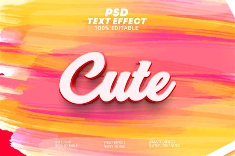 Premium Psd Psd Cute Text Style Effect