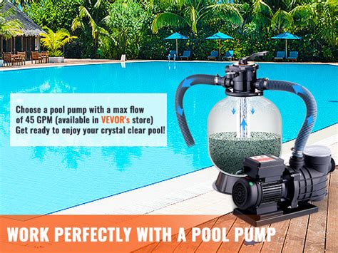 Vevor Sand Filter 19 Inch 482 6mm Up To 45 Gpm Flow Rate Above Inground Swimming Pool Sand