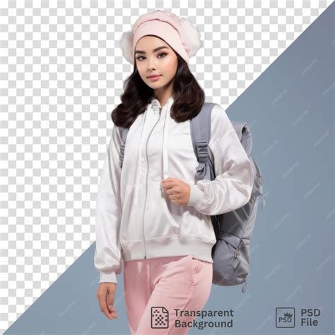 Premium Psd Potrait Girl With Trendy Urban Outfit Display Model