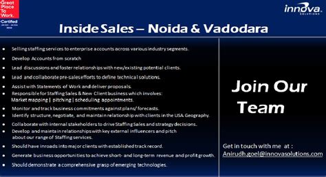 Anirudh Goel On Linkedin Hiringalert Exciting Roles Innovasolutions Insidesales