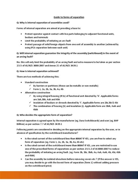 Guide To Forms Of Separation Pdf Electrical Engineering Electricity
