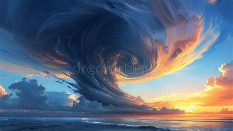 A Shapeshifting Cloud Twists Eerily Across The Sky Stock Illustration Illustration Of