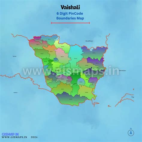 Vaishali District Pincode Map