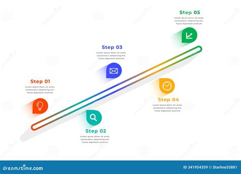 Infographic Milestone Growth Path Template With Five Step Process Stock