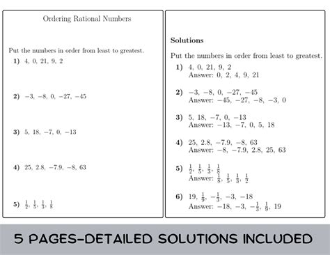 Ordering Rational Numbers Worksheet Adding And Subtracting Rational