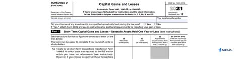 Schedule D Capital Gains And Losses Ultimate Guide Ageras