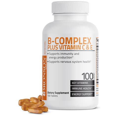 Vitamin B Complex With Vitamins C And E 100 Tablets Vitamins And Supplements Bronson