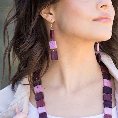 Anju Omala Primrose And Plum Collection Earrings Square Earrings