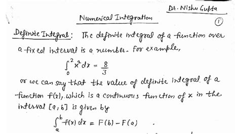 Numerical Integration Techniques Definite Integrals And Quadrature Math