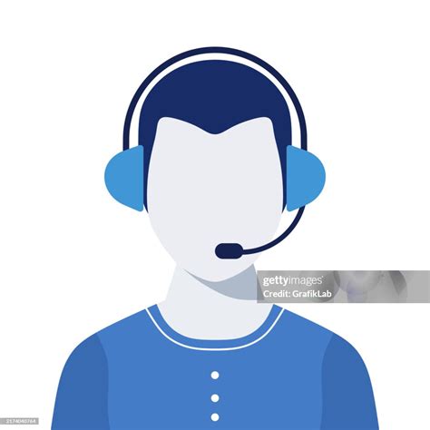 Call Center Agent Flat Avatar Customer Service Support Man Technical Support High Res Vector