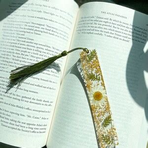Gold Foil Floral Handmade Resin Bookmarks Botanical Vibes Flower Rose